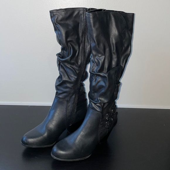 Jaclyn Smith | Shoes | Jaclyn Smith Womens Exton Black Slouch Fashion ...